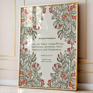 Fruit of the Spirit Bible Verse Wall Art Galatians 522 Scripture Print ...