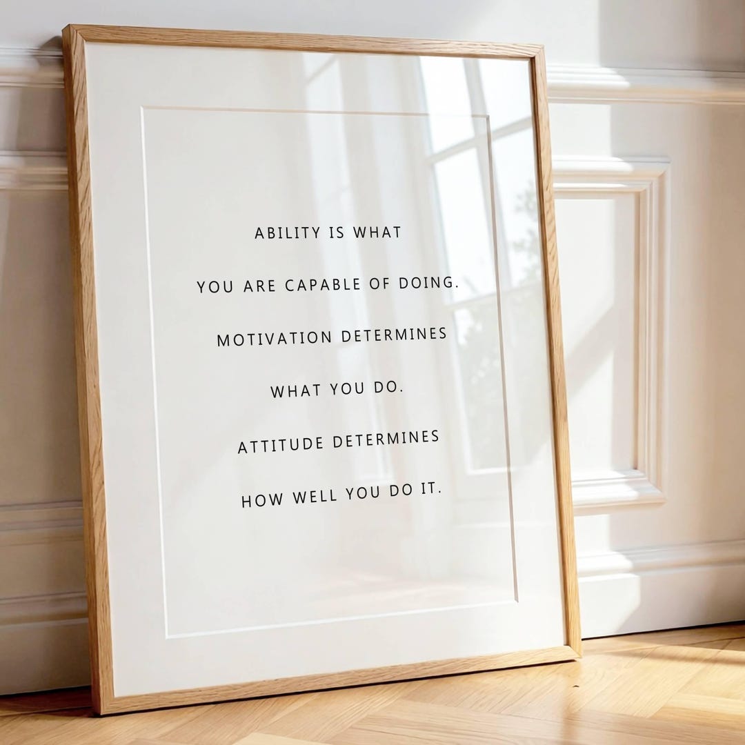 Ability Motivation Attitude Quote Print: Inspirational Sports Saying ...