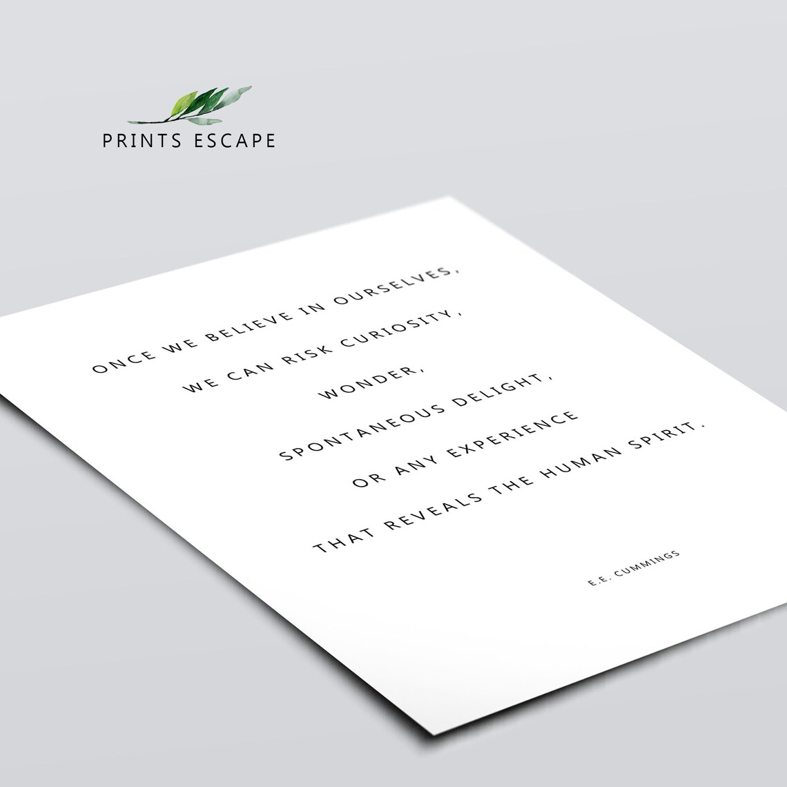 E E Cummings Quote Print Printable Minimalist Typography - Etsy