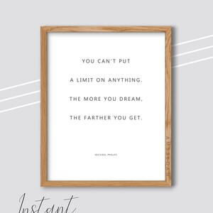 Michael Phelps Quote Printable Dream Quote Sports Decor | Etsy