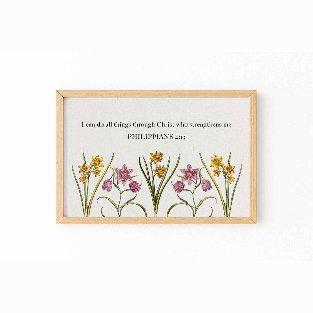 Philippians 4 13 Bible Verse Wall Art I Can Do All Things Scripture ...