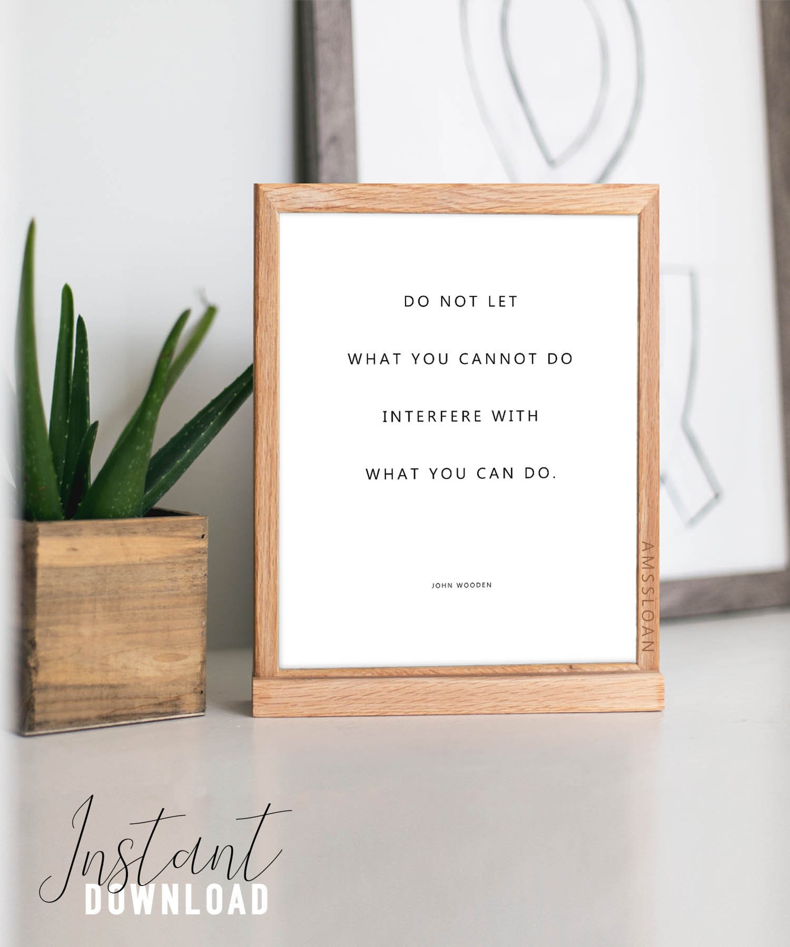 John Wooden Printable Quote Sports Quotes Minimal Design | Etsy