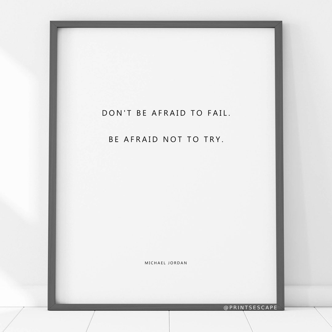 Michael Jordan Failure and Courage Quote Print Motivational Wall Art ...
