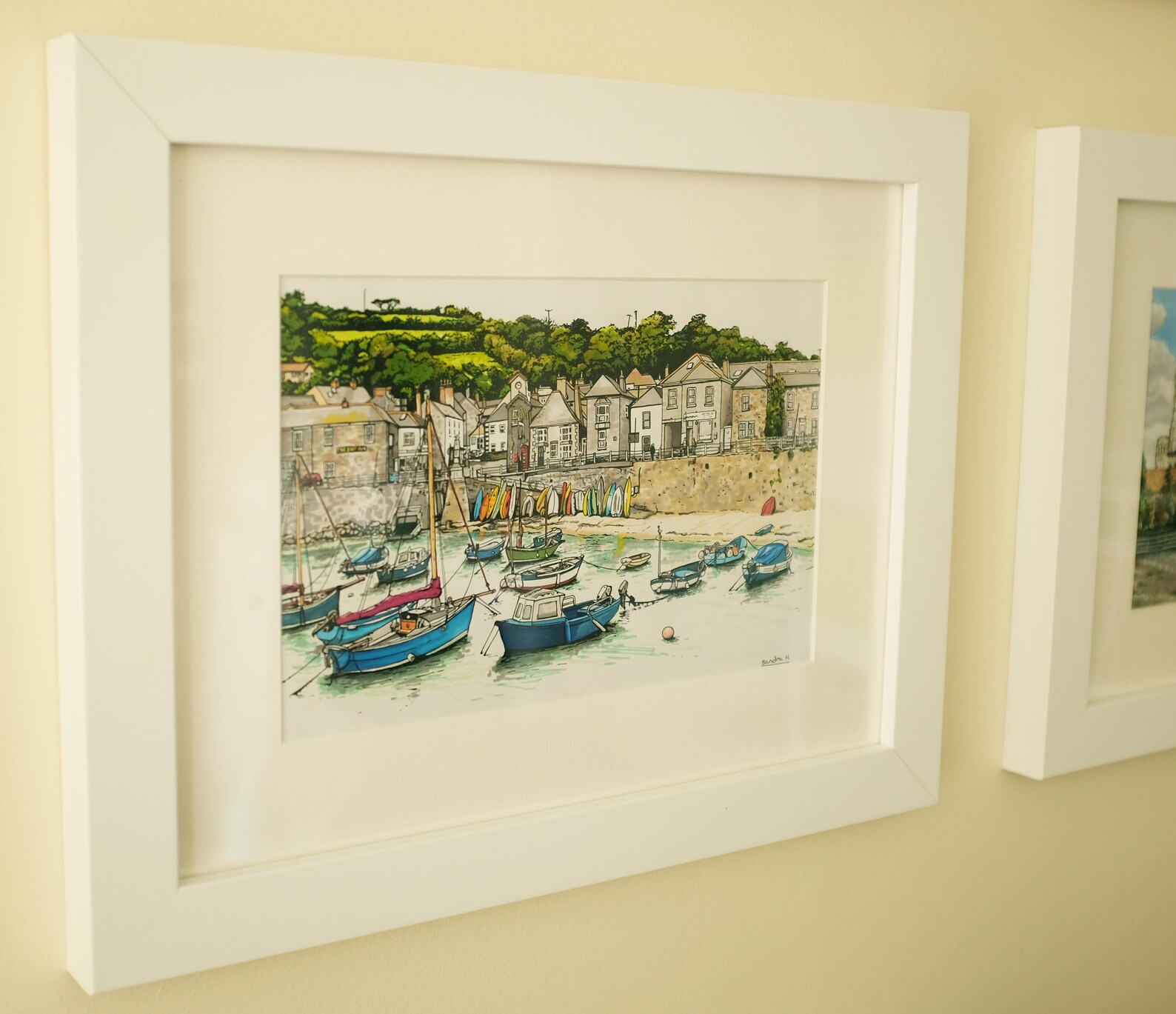 Limited Edition Print of a Pen and Ink Drawing of Mousehole With Frame ...