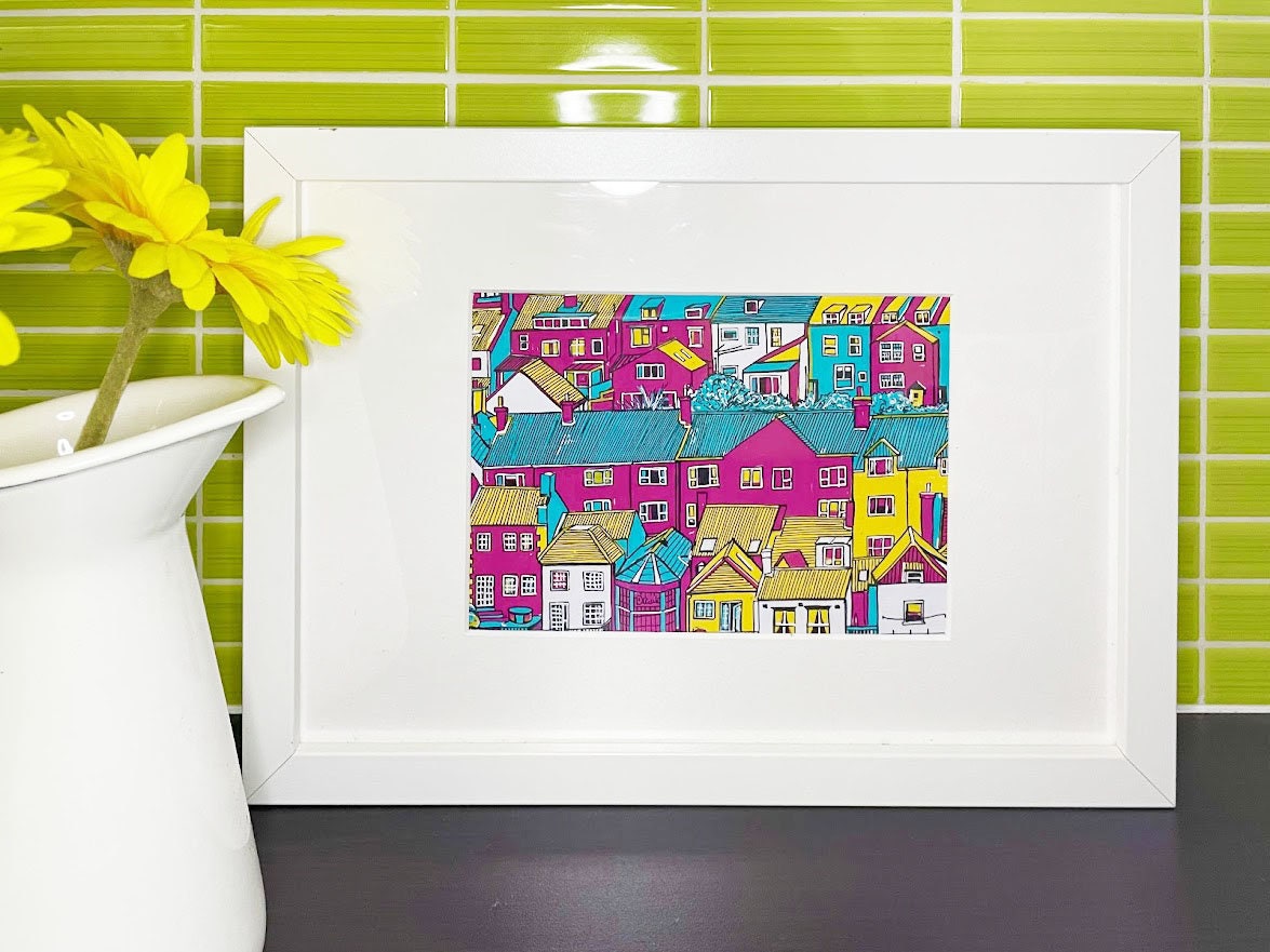 Limited Edition Print of a Pen and Ink Drawing of Whitby - With Frame ...