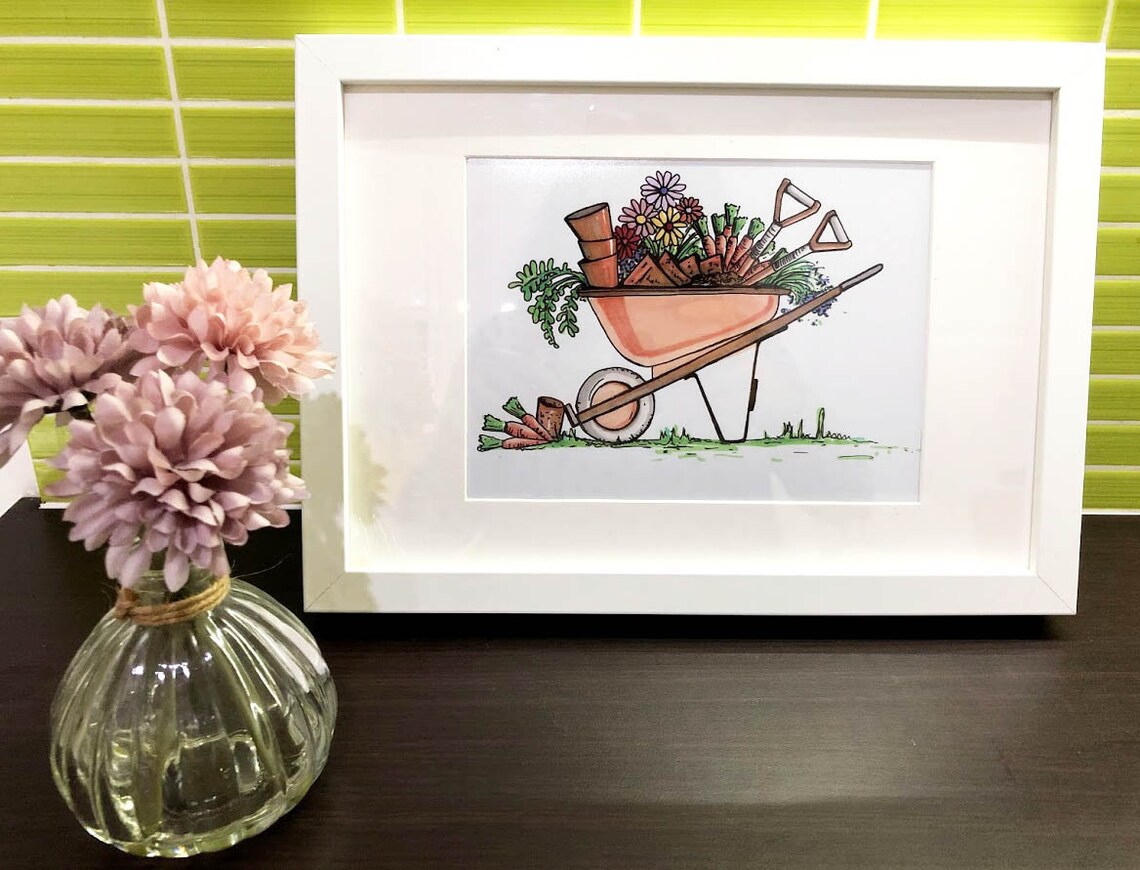 Limited Edition Print of a Pen and Ink Drawing of Wheelbarrow - Etsy