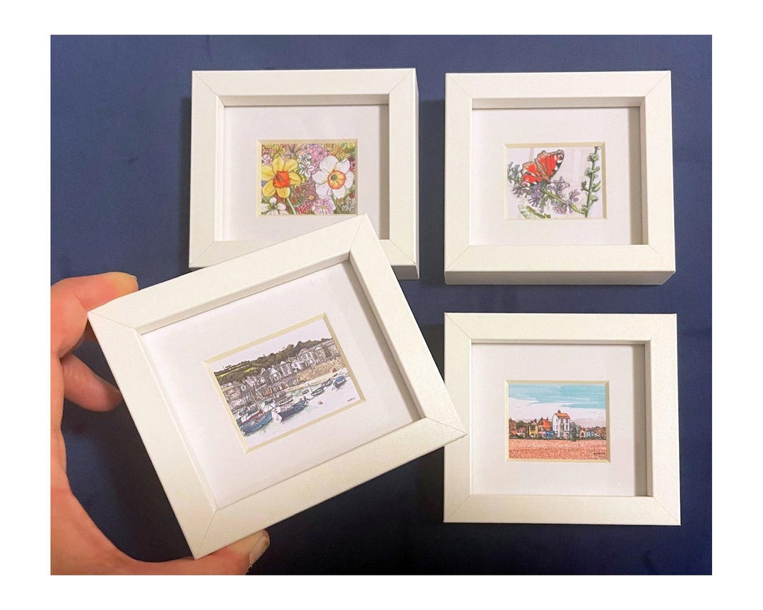 Set of 4 Mini Framed Artworks- Choose Any 4 Images - Etsy