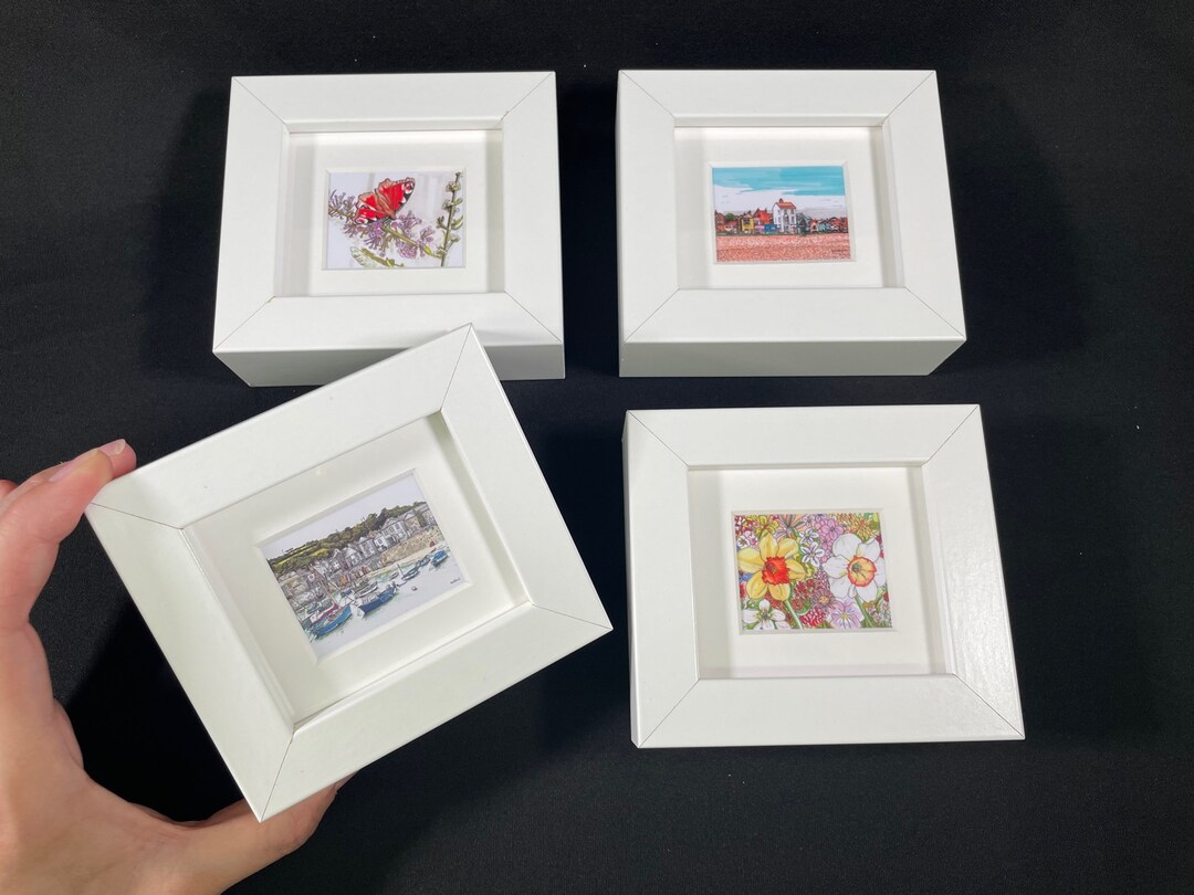 Set of 4 Mini Framed Artworks Choose Any 4 Images - Etsy