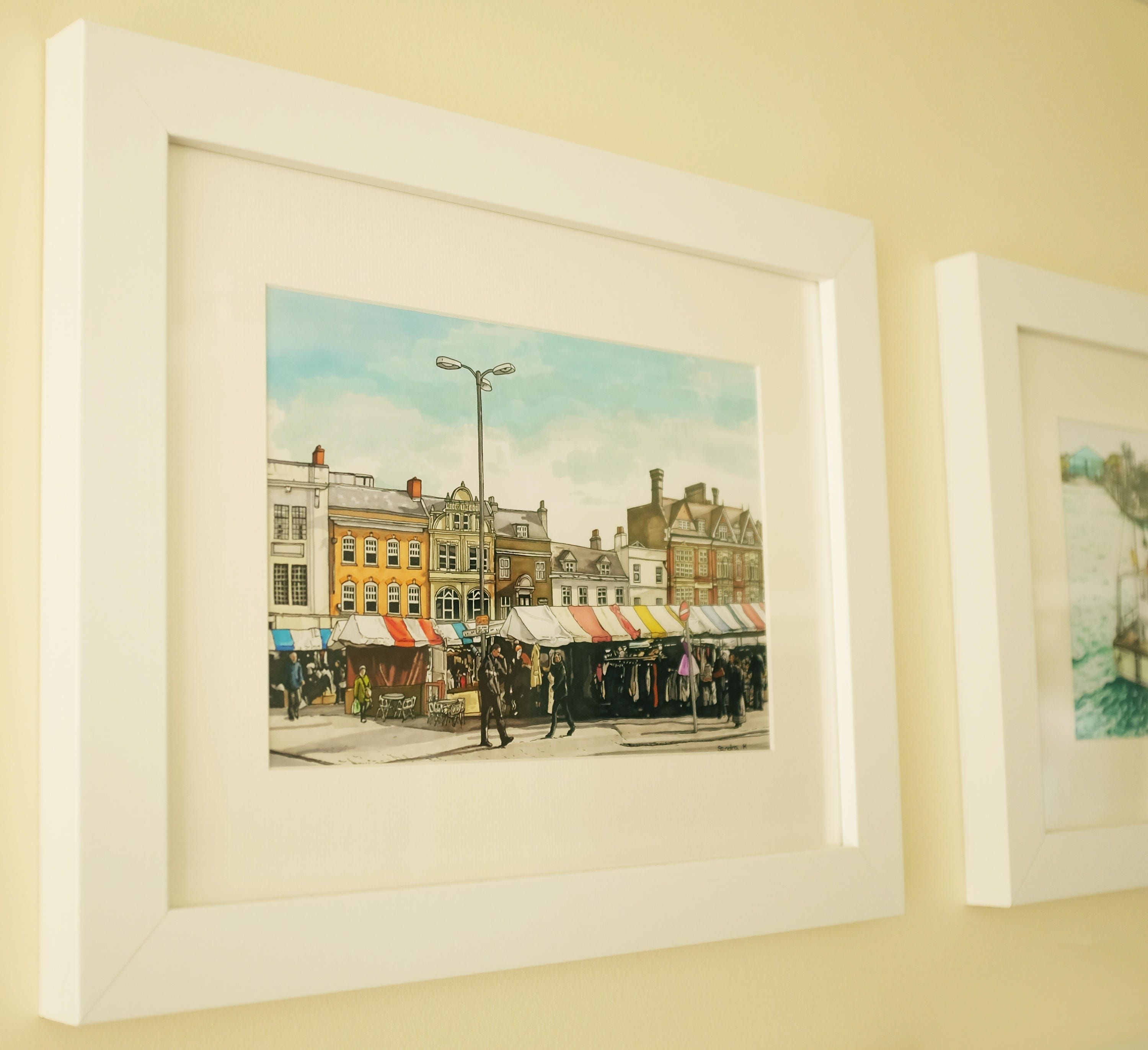 Limited Edition Print of a Pen and Ink Drawing of Cambridge Market ...