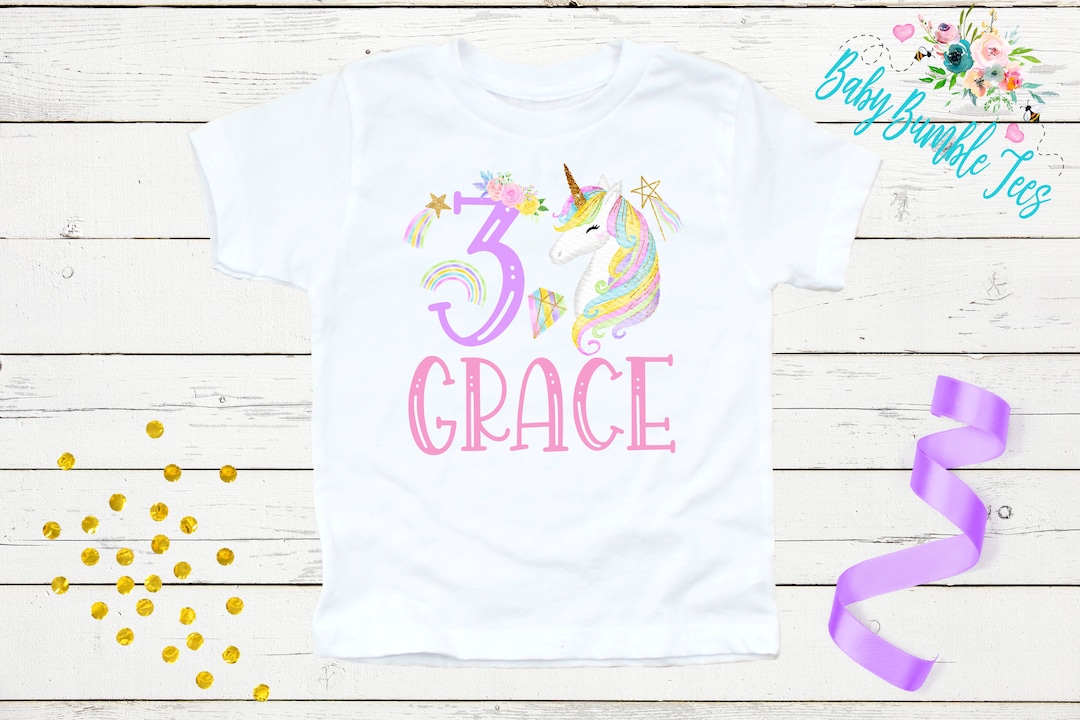 Personalized Birthday Shirt // Third Birthday // Number Three T Shirt // Birthday Girl // Custom ...