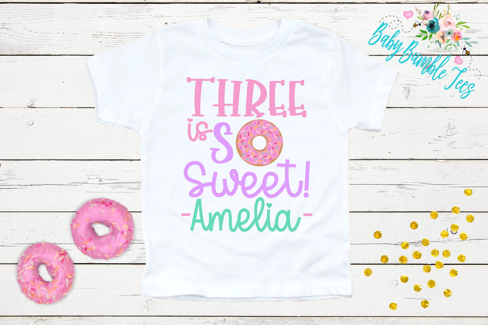 Three is so Sweet Birthday Shirt / Third Birthday Shirt / - Etsy