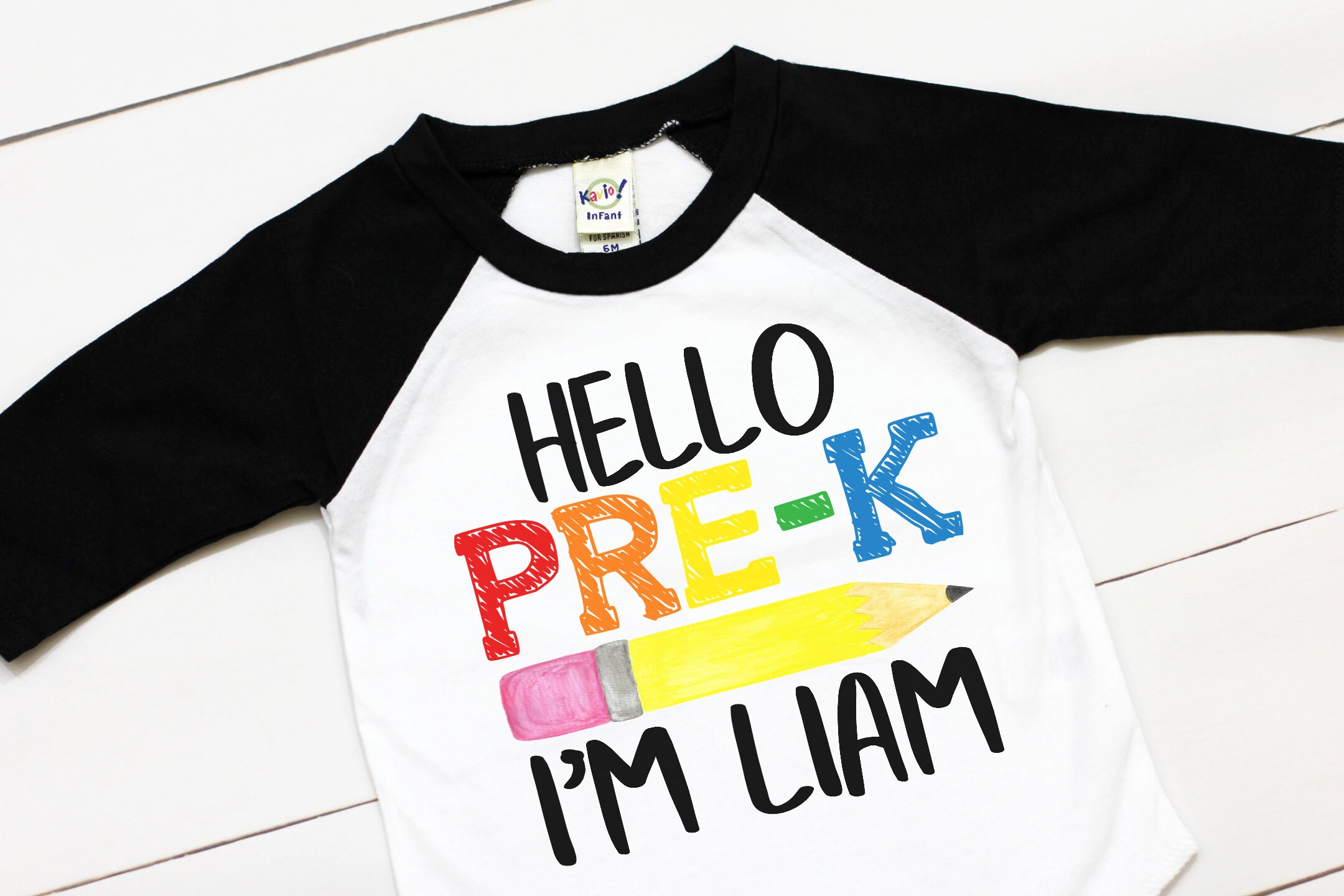 Hello Pre-K // Custom Preschool Shirt // Pre K Shirt // Back - Etsy.de