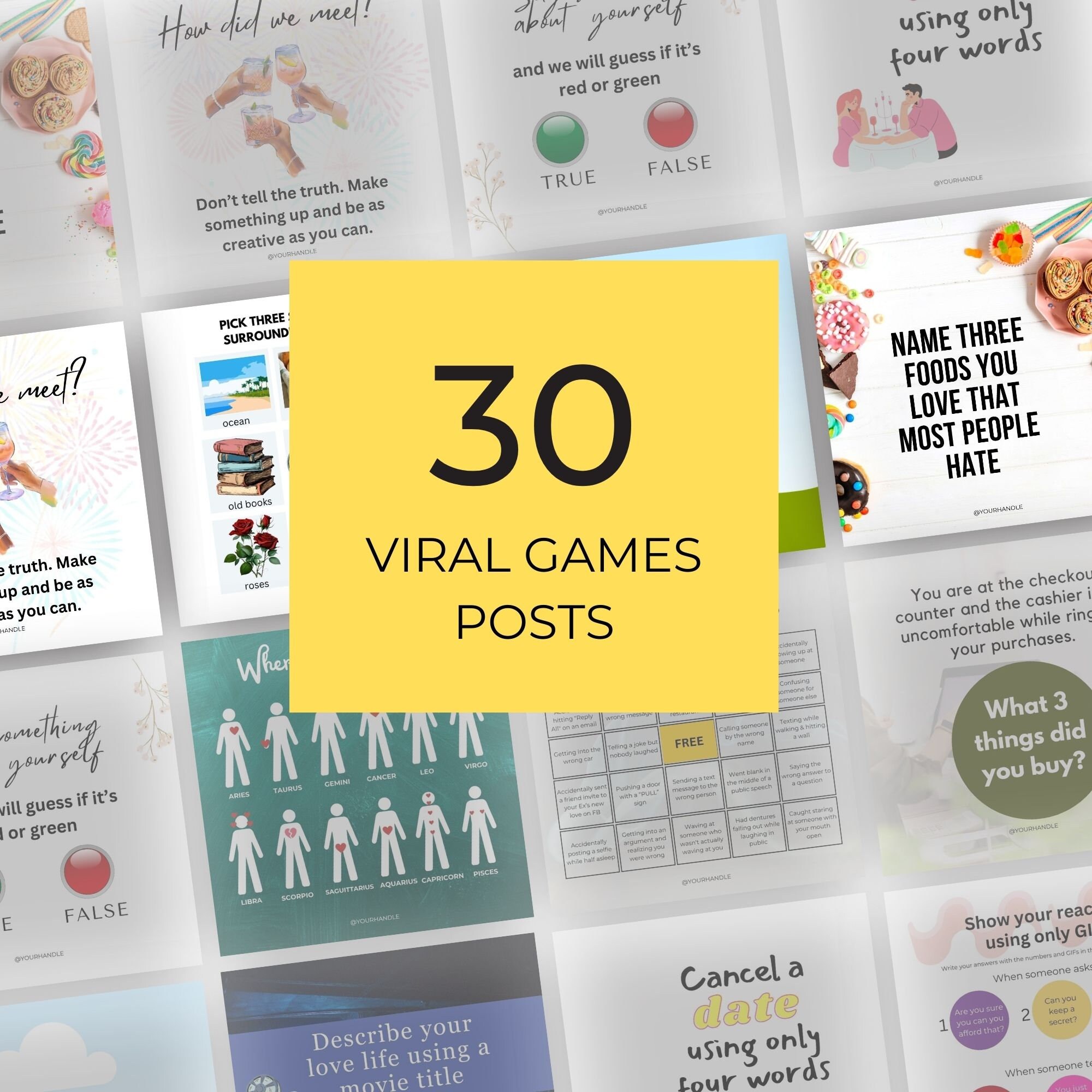 25 Viral Games Social Media Posts Boost Engagement Modern - Etsy