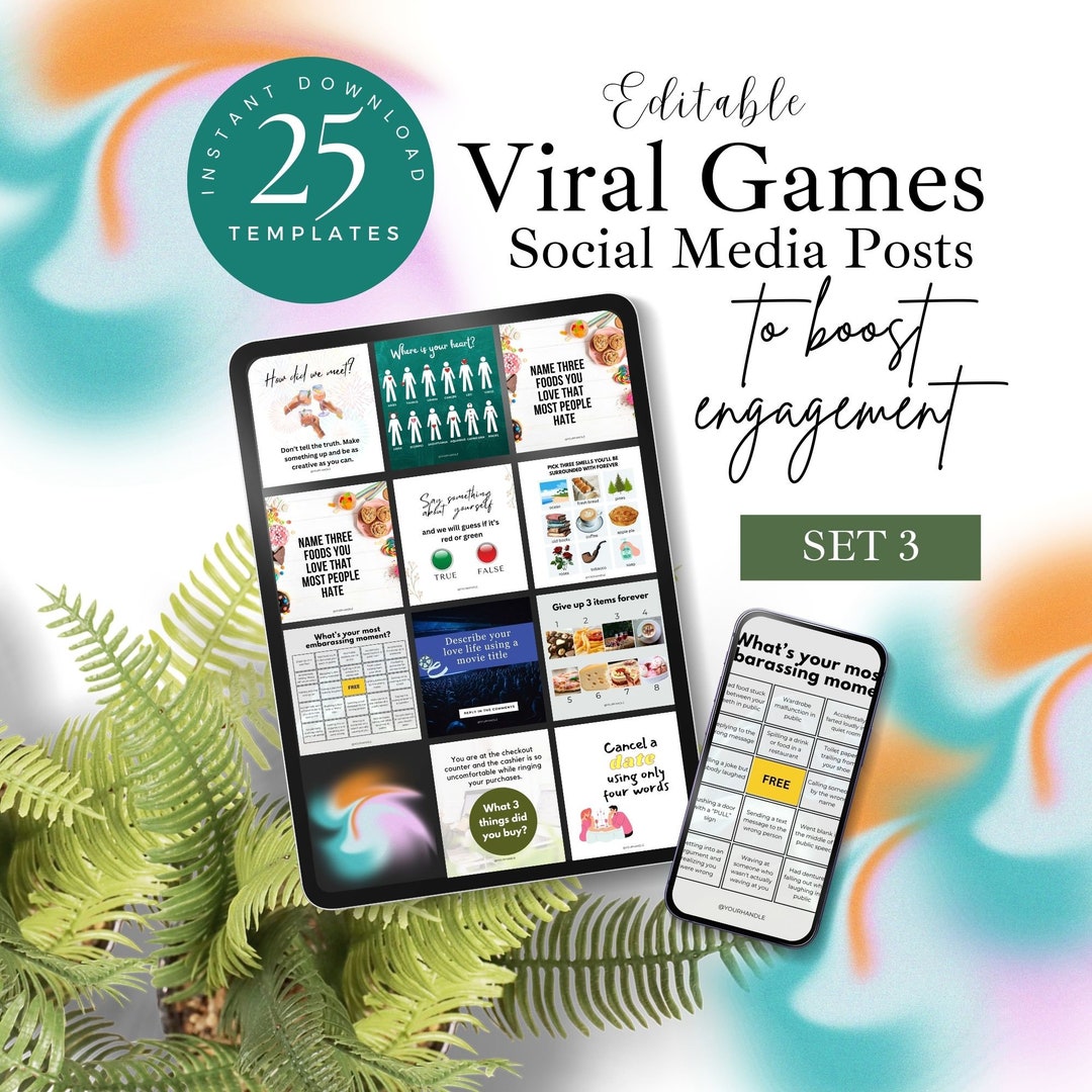 25 Viral Games Social Media Posts Boost Engagement Modern - Etsy