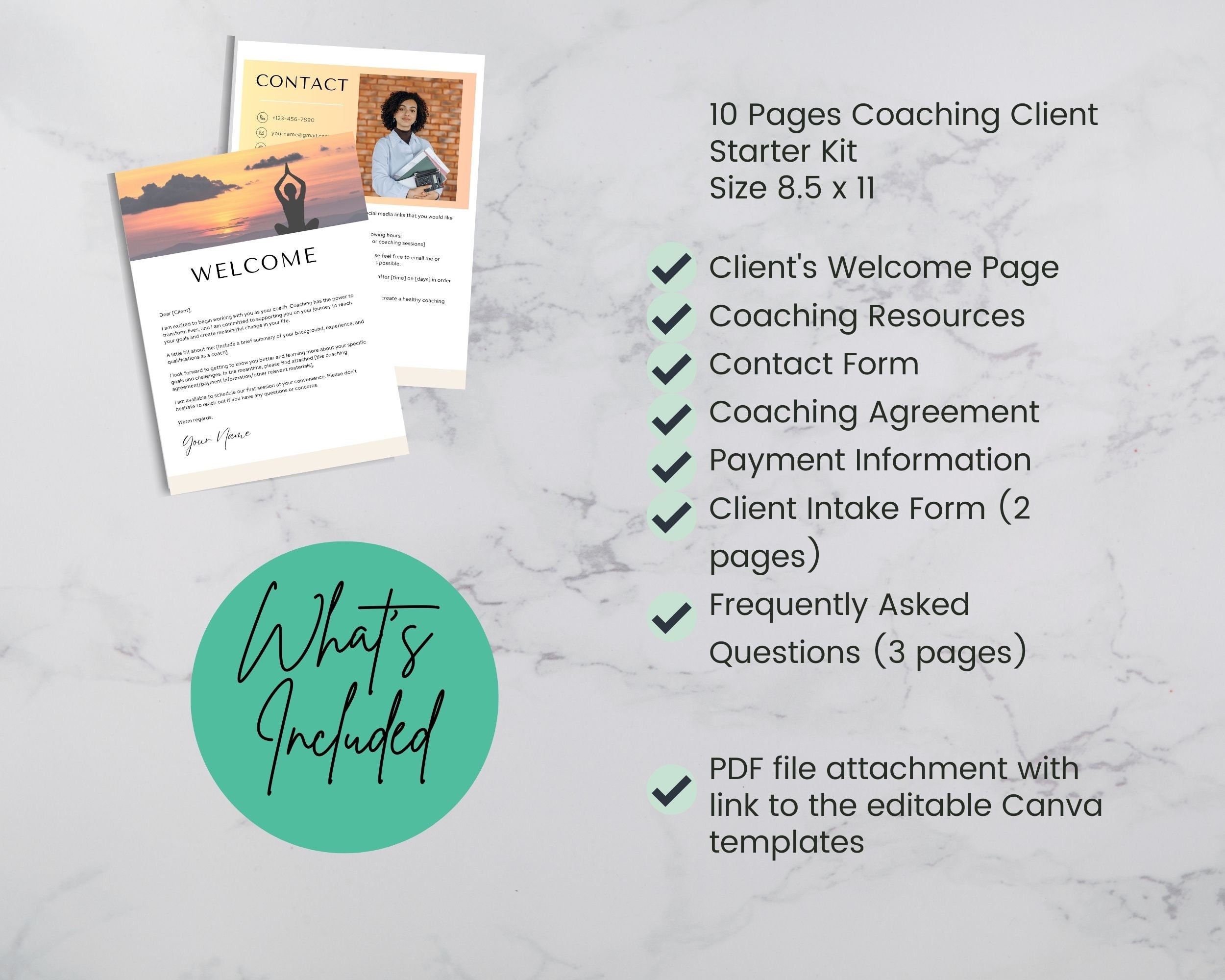 Coaching Client Onboarding Kit L Business Coach | Coaching Checklist ...