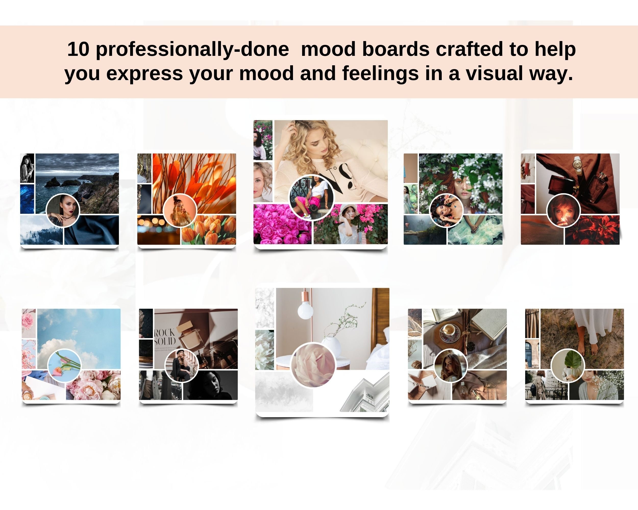 10 Mood Board Templates L Mood Board Kit L Inspiration Board L Editable ...