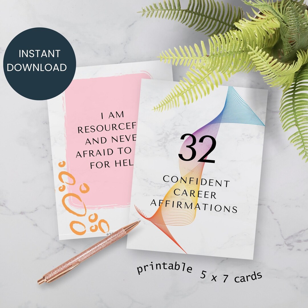32 Confident Career Affirmations, Printable Cards, Business Affirmation ...