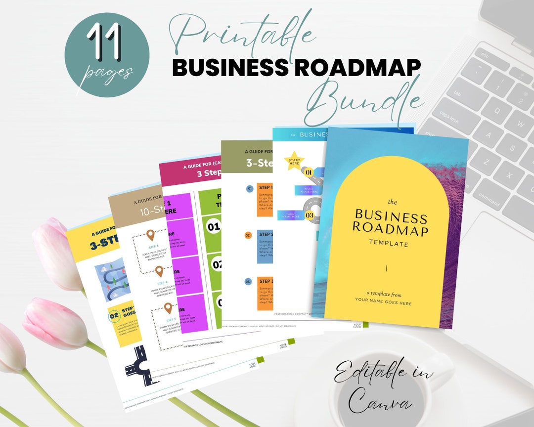 11-page Roadmap Template Bundle| Roadmap Canva Template | Business ...