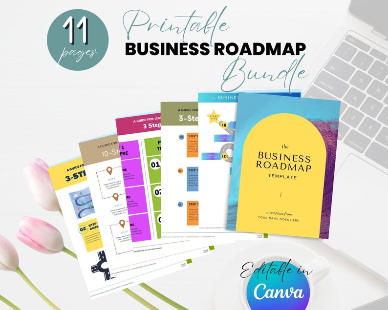 11-page Roadmap Template Bundle Roadmap Canva Template Business ...