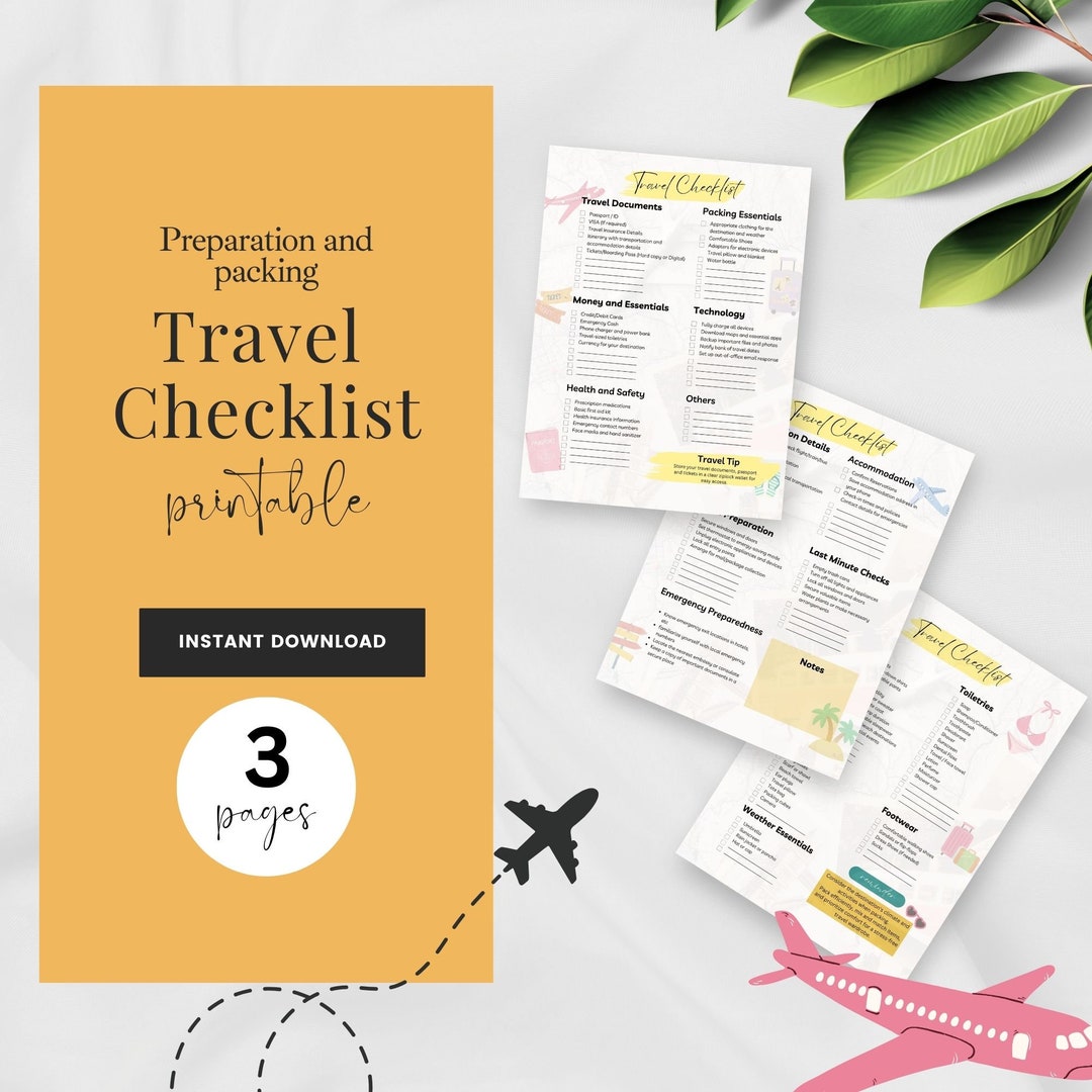 Travel Preparation and Packing Checklist | Packing List | Vacation ...
