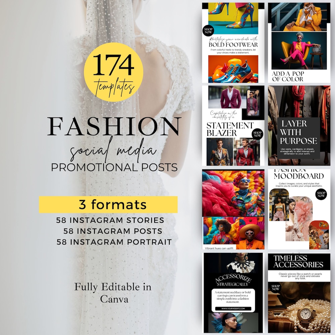Fashion Promotional Templates for Social Media Posts, Marketing Kit ...