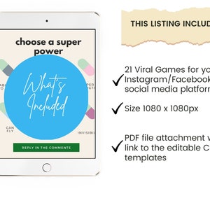 21 Viral Games Social Media Posts | Green Canva Templates | Engagement ...