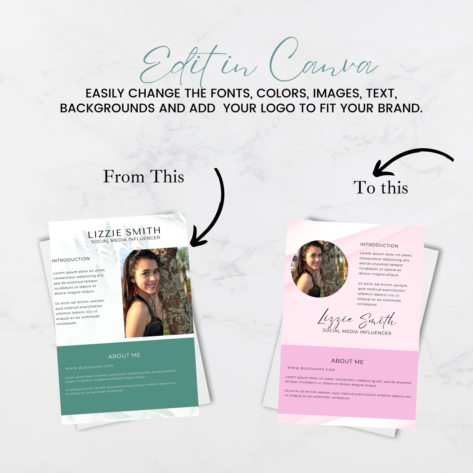 Full Social Media Kit, Influencer Sheet, Rate Card, Canva Template ...