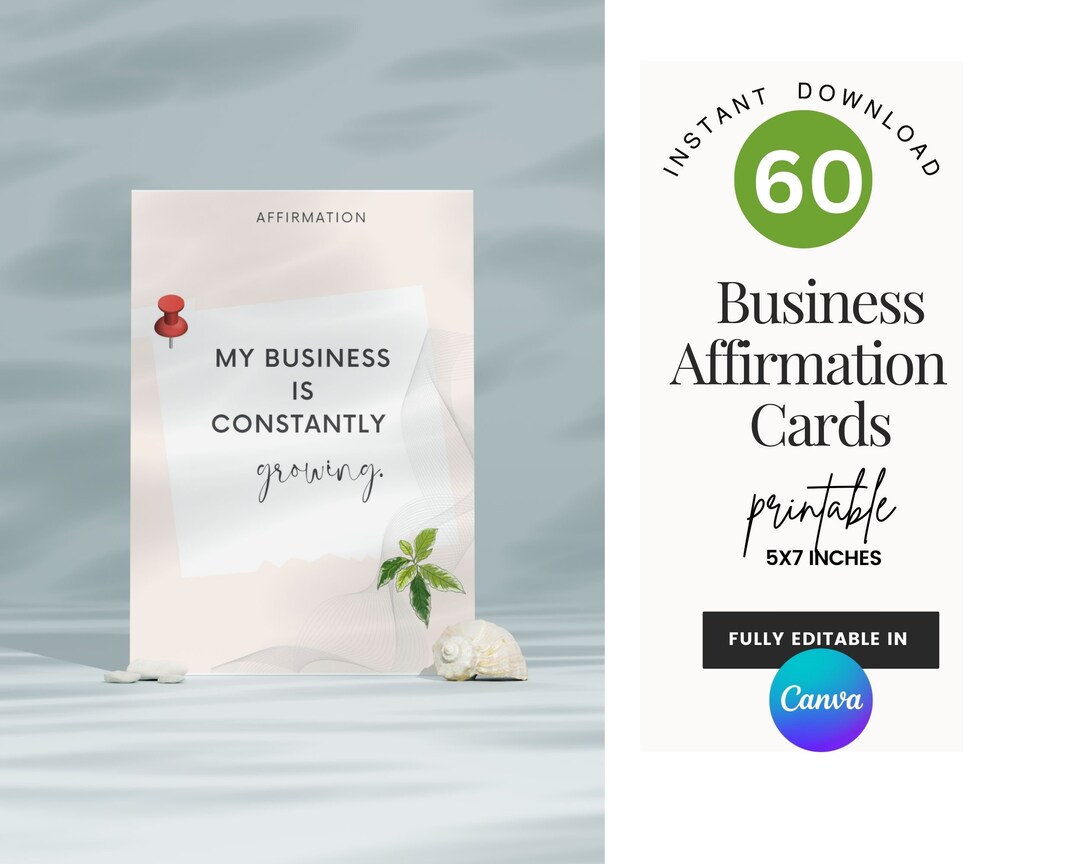 60 Business Affirmations Cards, Business, Entrepreneur, Business ...