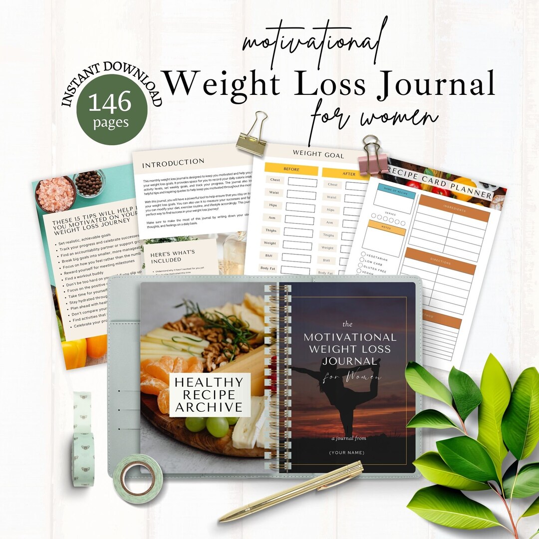 The Motivational Weight Loss Journal for Women, Fitness Planner, Goal ...