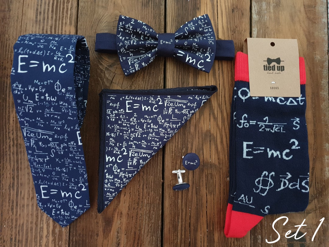Physics Formula Tie- Bow Tie, Cufflinks, Pocket Square, Socks-physics ...