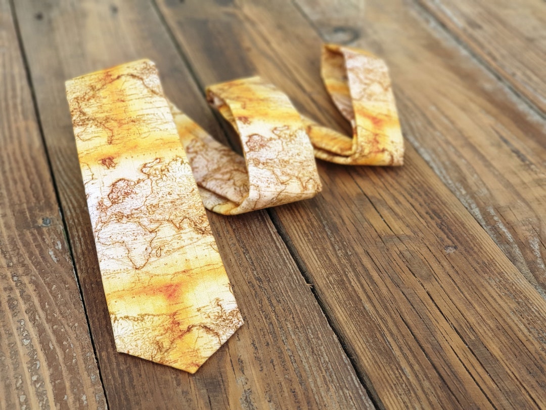 Gifts for Him World Map Tie - Map Pattern Neck Tie - Map Tie - Traveler ...