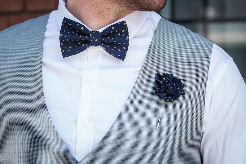 Gold Stars on Navy Blue Skinny Tie Stars Ties Gift Retro - Etsy