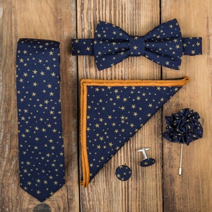 Gold Stars on Navy Blue Skinny Tie, Stars Ties, Gift, Retro, Gifts for ...