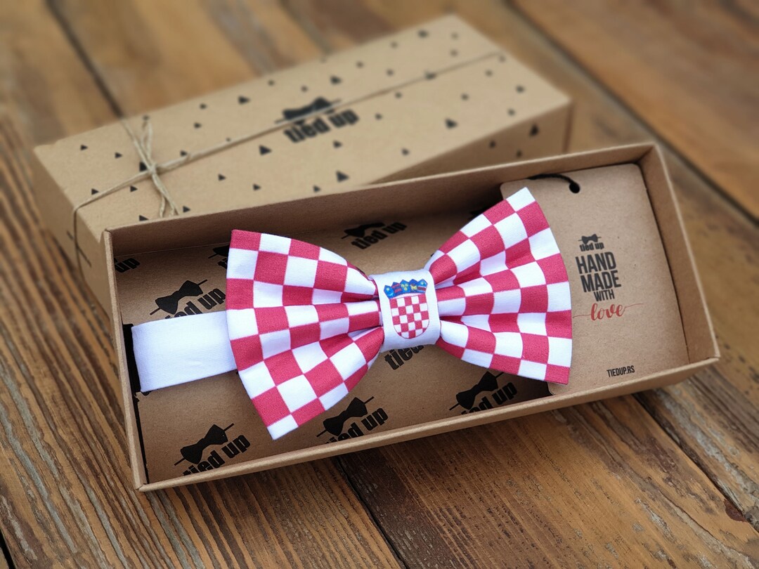 Gifts for Him CROATIA Flag Bow Tie, Flag on Bow Tie, Hand Made Bow Tie ...