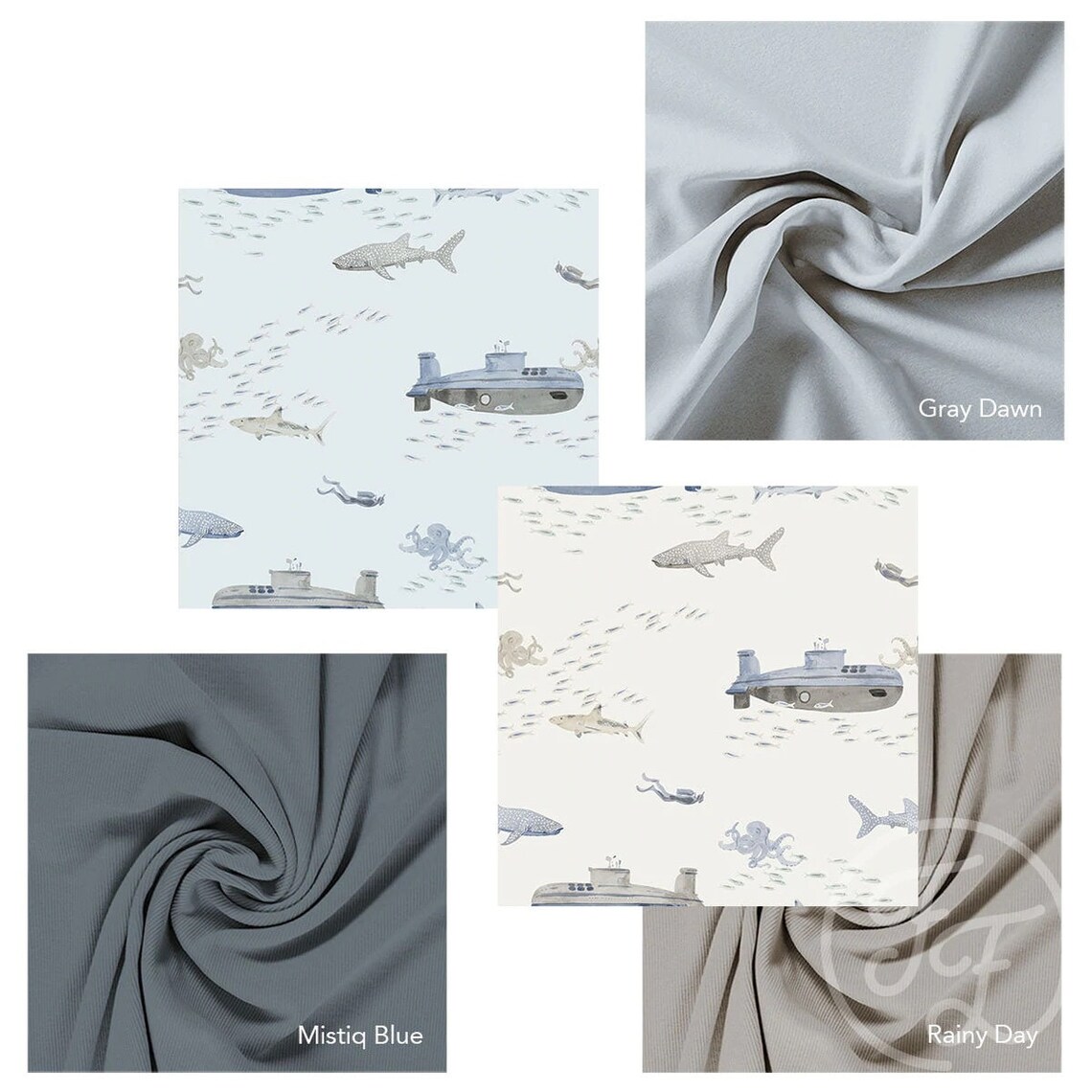 Family Fabrics/deep Sea Diving/off White/swim Dancewear/4 Way - Etsy