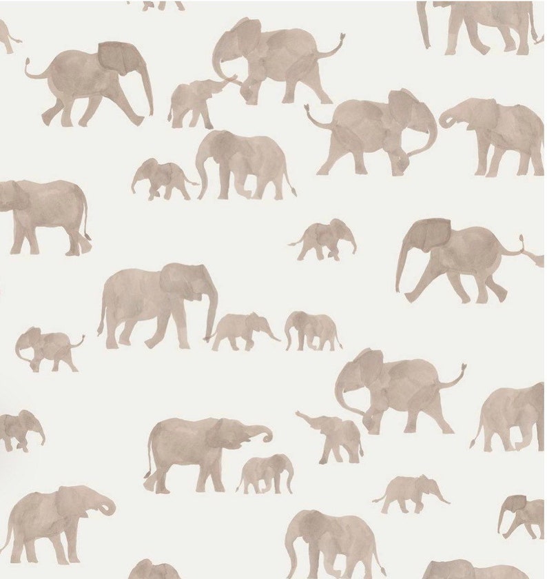 Family Fabrics/elephant/french Terry/4 Way Stretch - Etsy