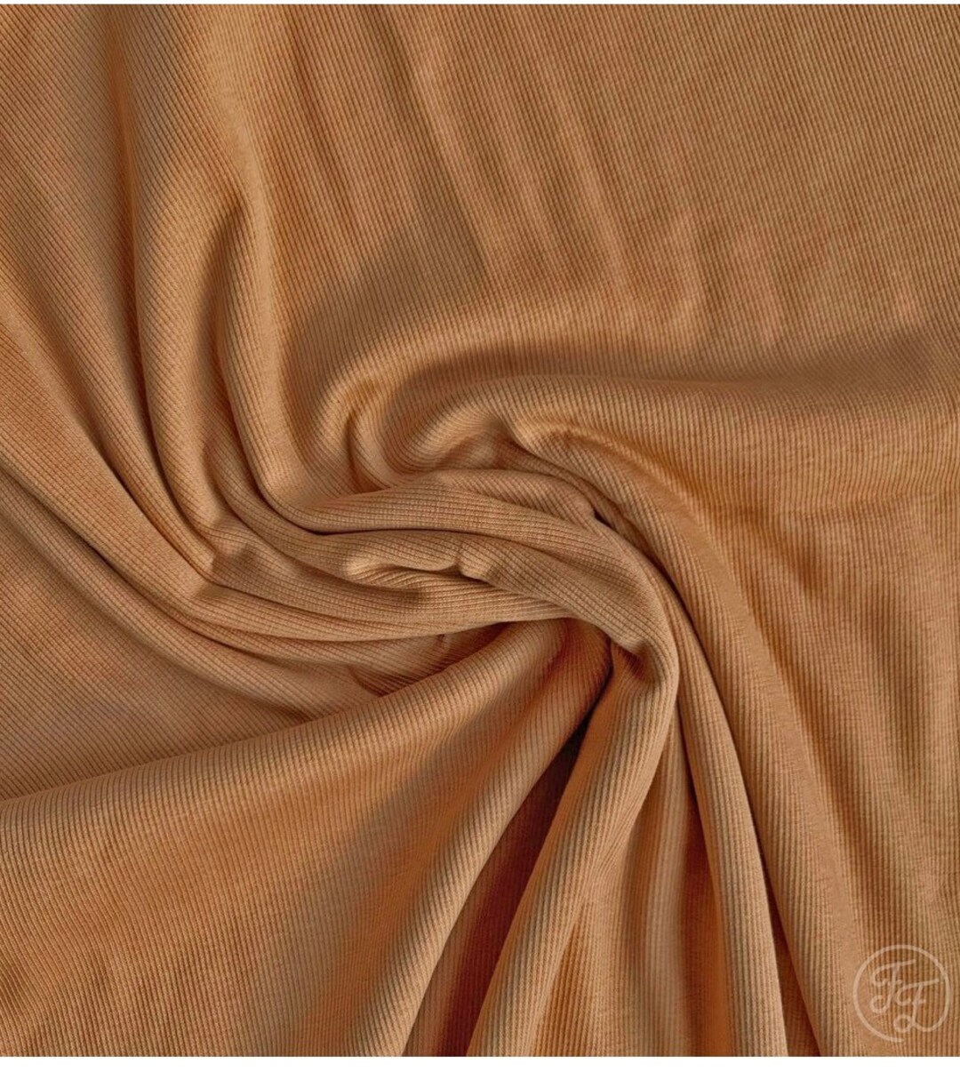 Family Fabrics/sandstorm/jersey Knit/4 Way Stretch/ribbed 1 Mm Rib/sold ...