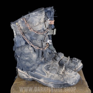 Weathered Post Apocalyptic Biker Boots - Etsy