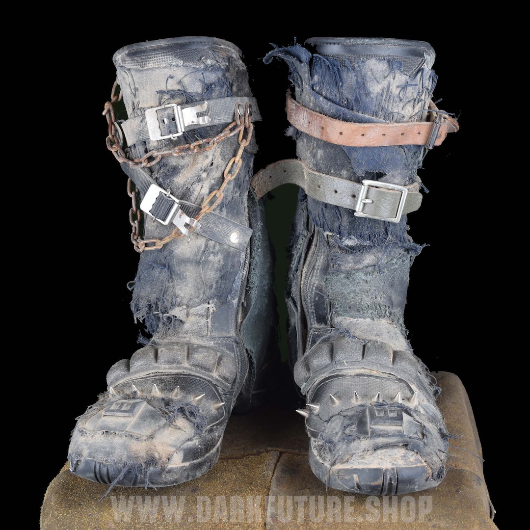 Weathered Post Apocalyptic Biker Boots - Etsy