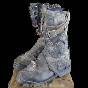 Weathered Post Apocalyptic Biker Boots - Etsy
