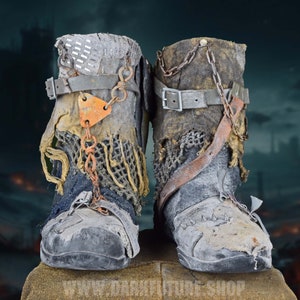 Weathered Post Apocalyptic Biker Boots - Etsy
