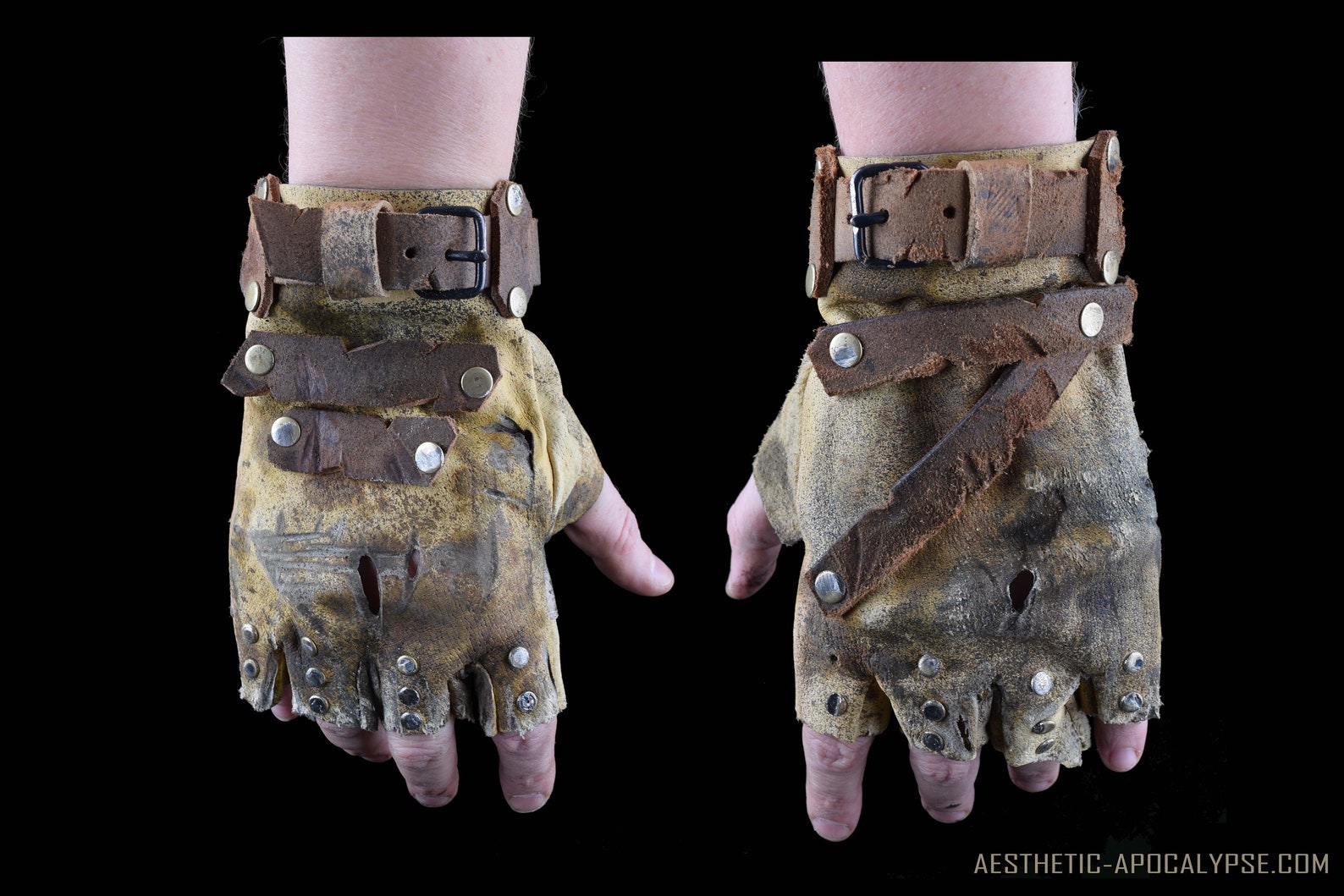 Post-apocalyptic Leather Worker Gloves - Etsy