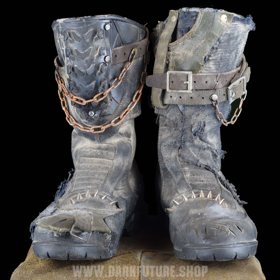 Weathered Post Apocalyptic Biker Boots - Etsy