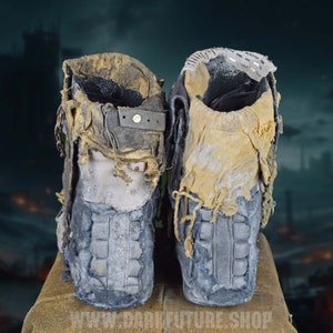 Weathered Post Apocalyptic Biker Boots - Etsy