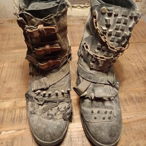 Weathered Post Apocalyptic Biker Boots - Etsy