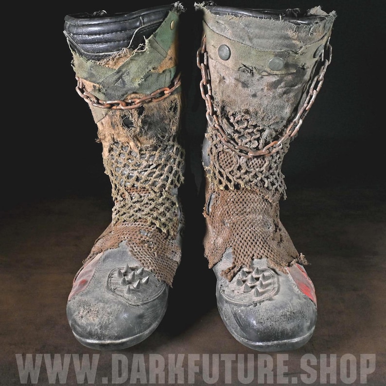 Weathered Post Apocalyptic Biker Boots - Etsy