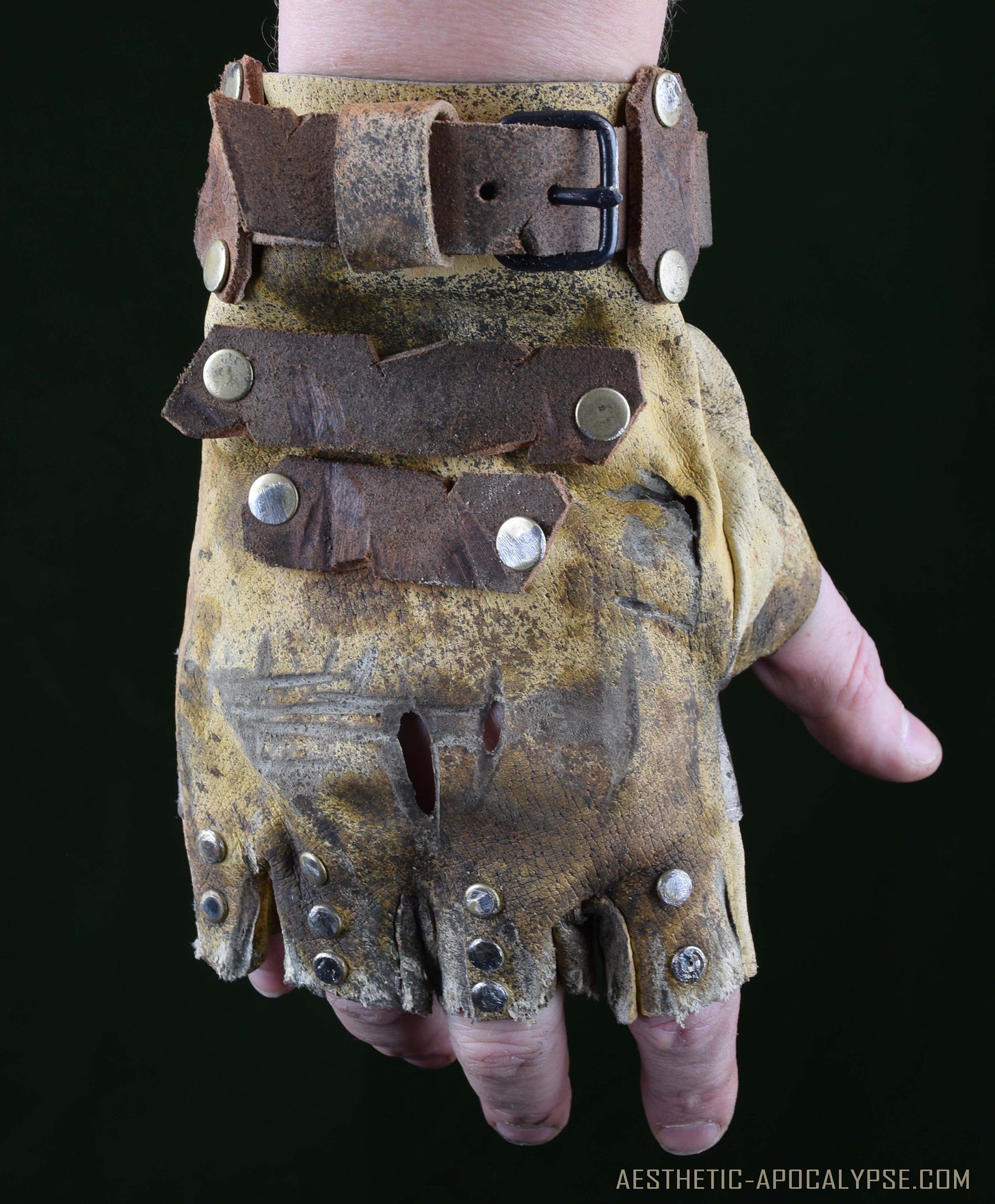 Post-apocalyptic Leather Worker Gloves - Etsy