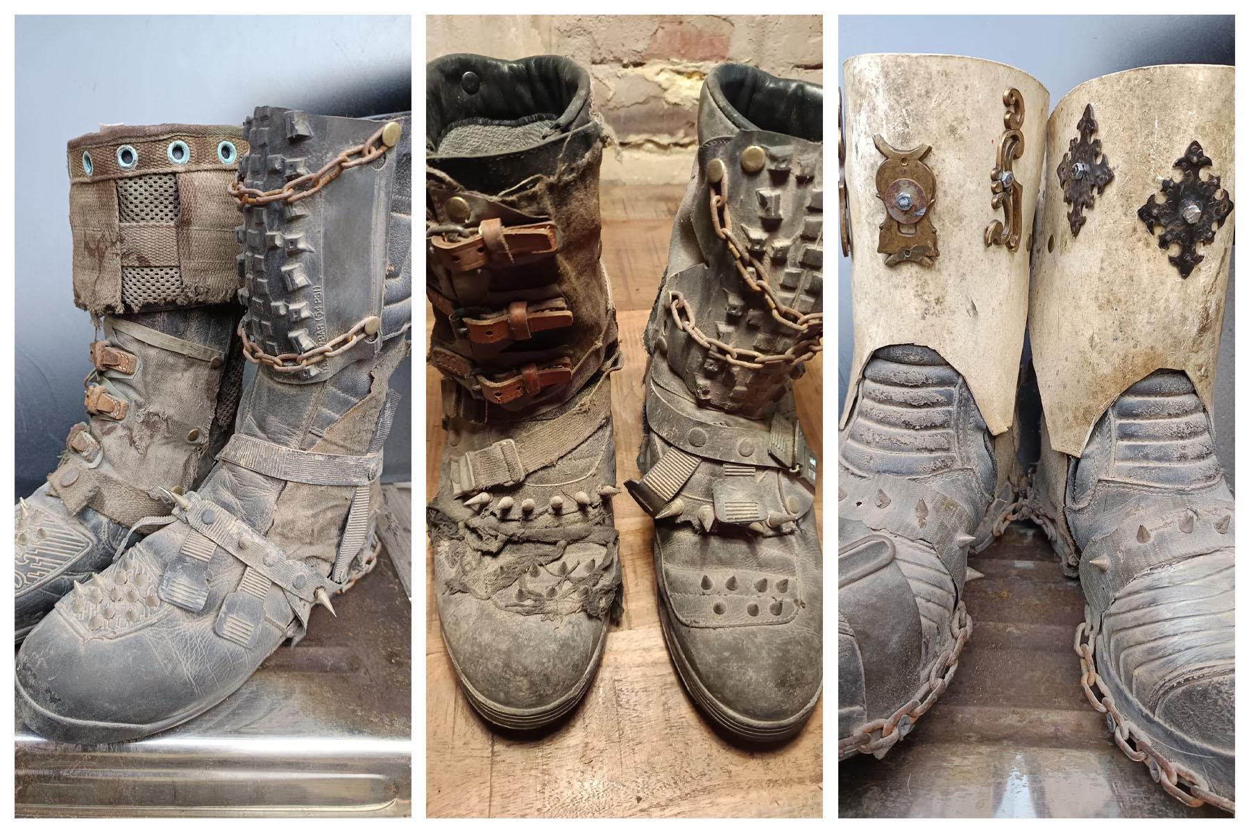 Weathered Post Apocalyptic Biker Boots - Etsy