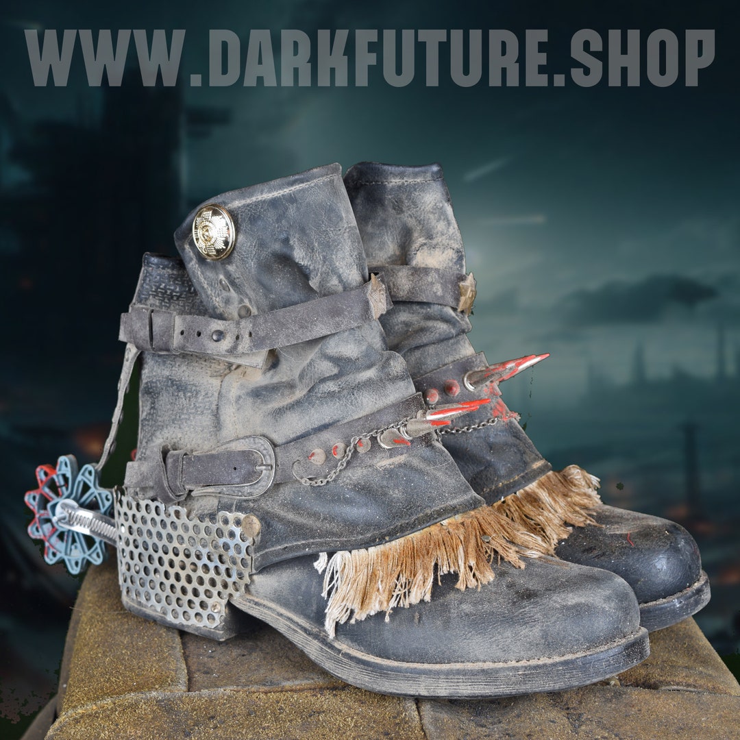 Weathered Post Apocalyptic Biker Boots WOMEN 38 - Etsy