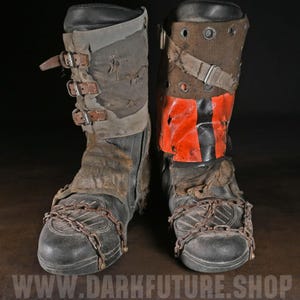 Weathered Post Apocalyptic Biker Boots - Etsy